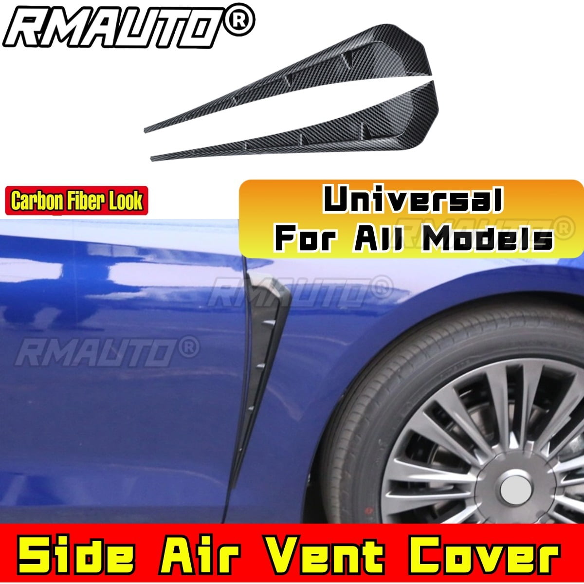 1 Pair Car Fender Side Vent Carbon Fiber Car Side Fender Spoiler Air ...