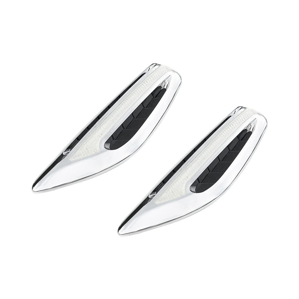 1 Pair Car Fender Side Vents,Chrome Car Air Flow Fender Car Side Vent Decor Sticker Car Air Flow ...