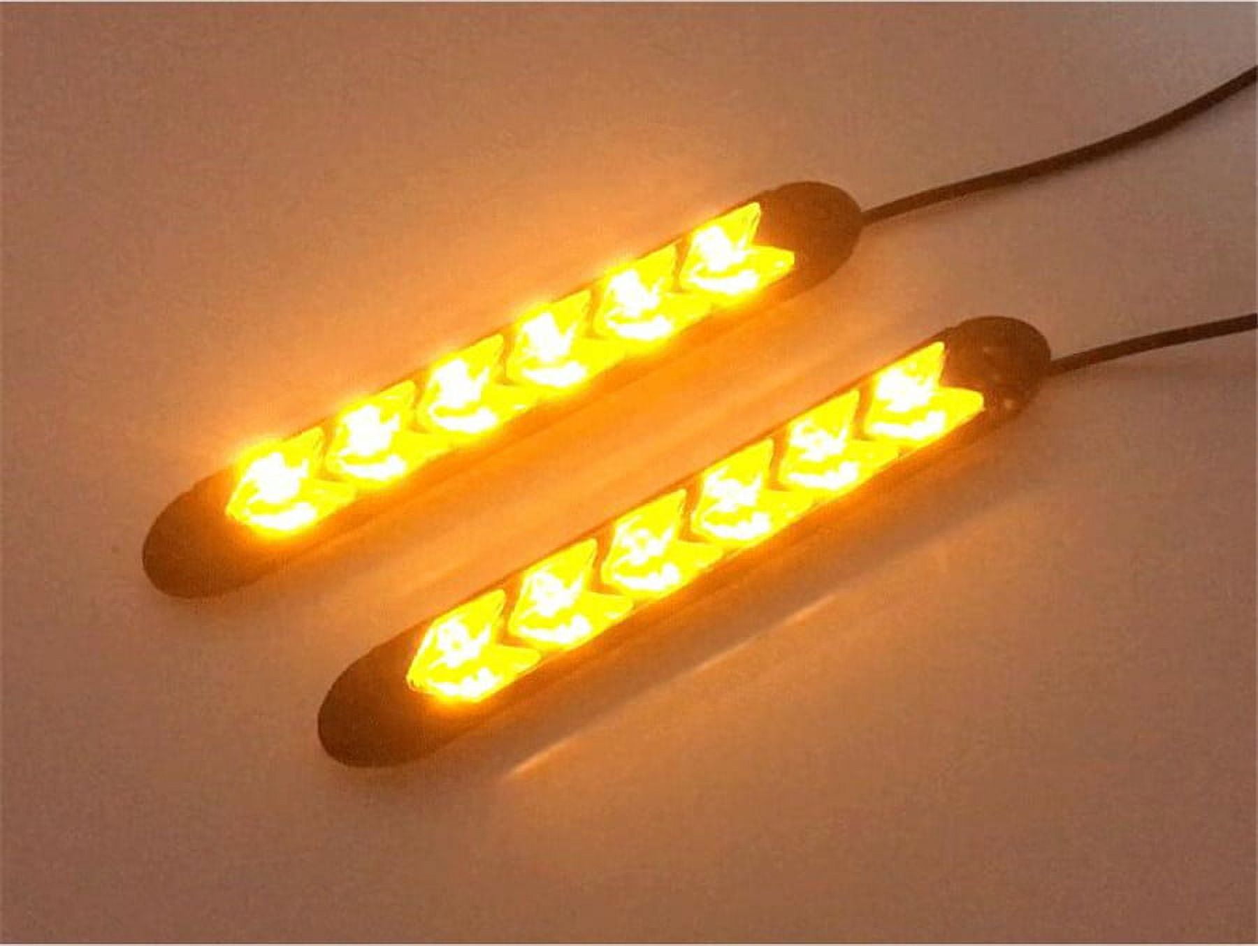 1 Pair Car White/Amber 108LED Switchback Flowing Light Strip Arrow ...