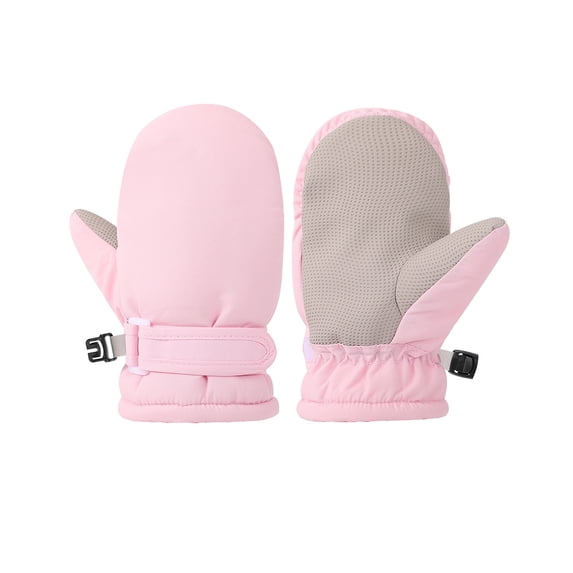 1 Pair Children's Ski Gloves Windproof Thermal Mittens Elastic Wrist ...