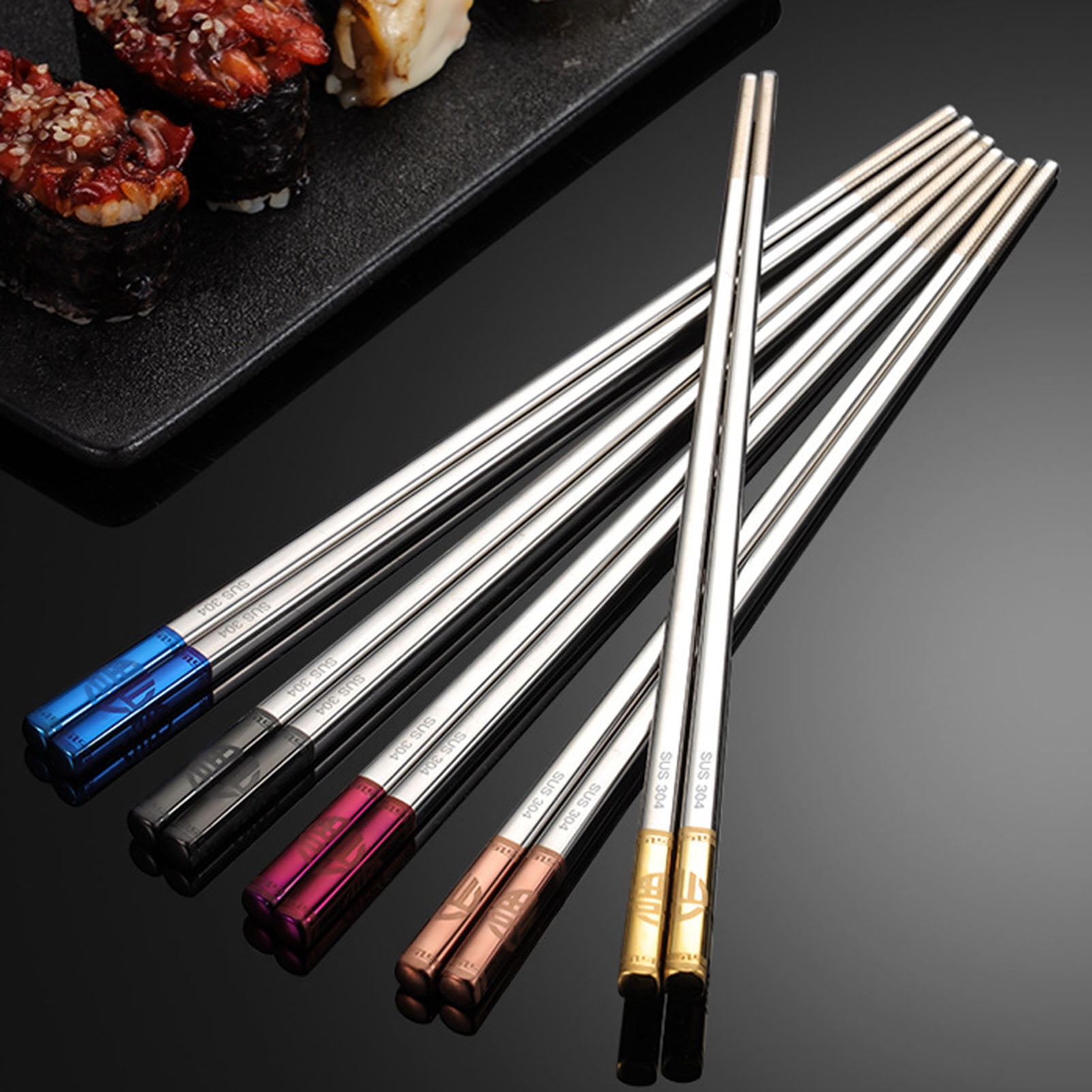 1 Pair Chopsticks Heat Resistant Anti-scald Gloosy Fu Character Chinese ...