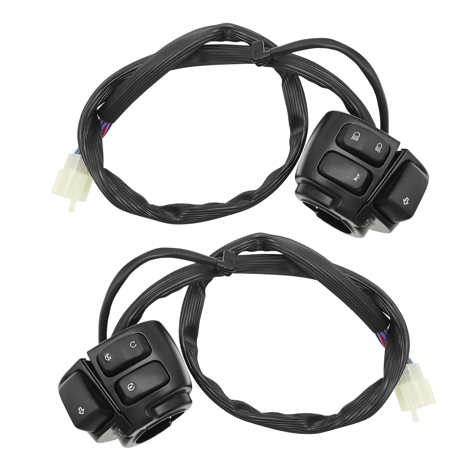 1 Pair Control Switches Handlebar Horn Turn Signals Light On/Off Switch ...