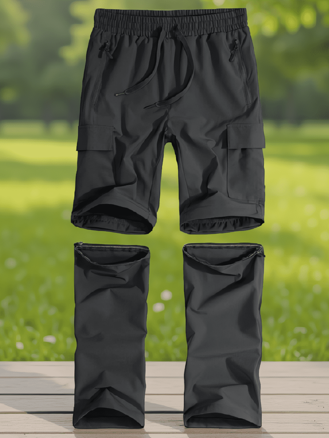 1 Pair Convertible Hiking Pants Zip-Off Quick Dry Lightweight Outdoor ...
