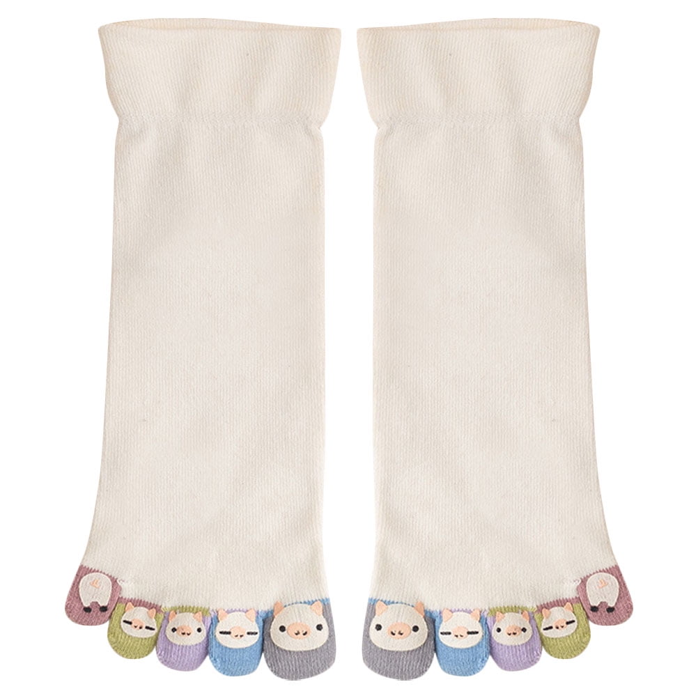 YEAHIBABY Ladies Running Socks Cotton Toe Socks White 1 Pair - Walmart.com