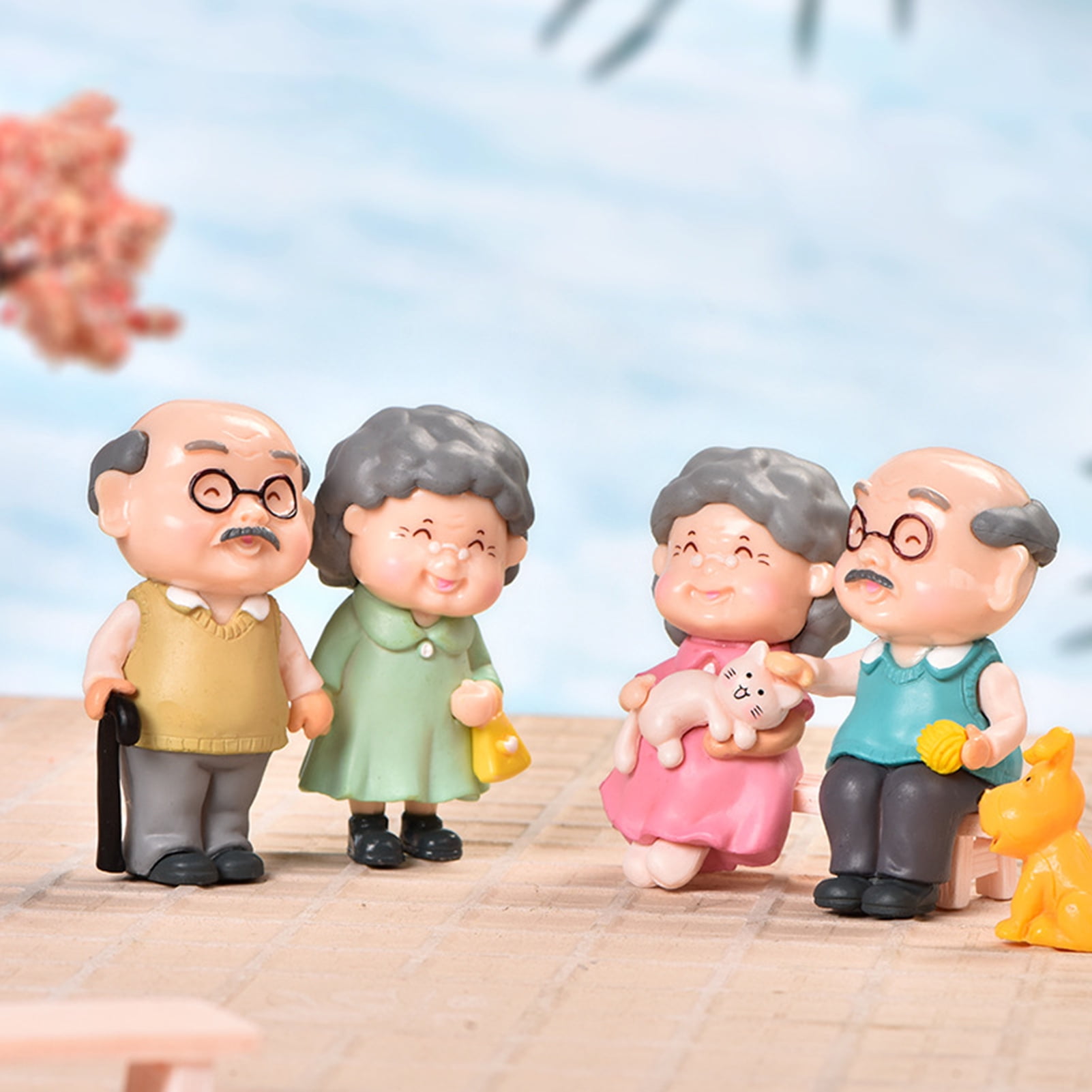 1 Pair Couple Ornament - Decorative Innovative Compact Grandma Grandpa ...