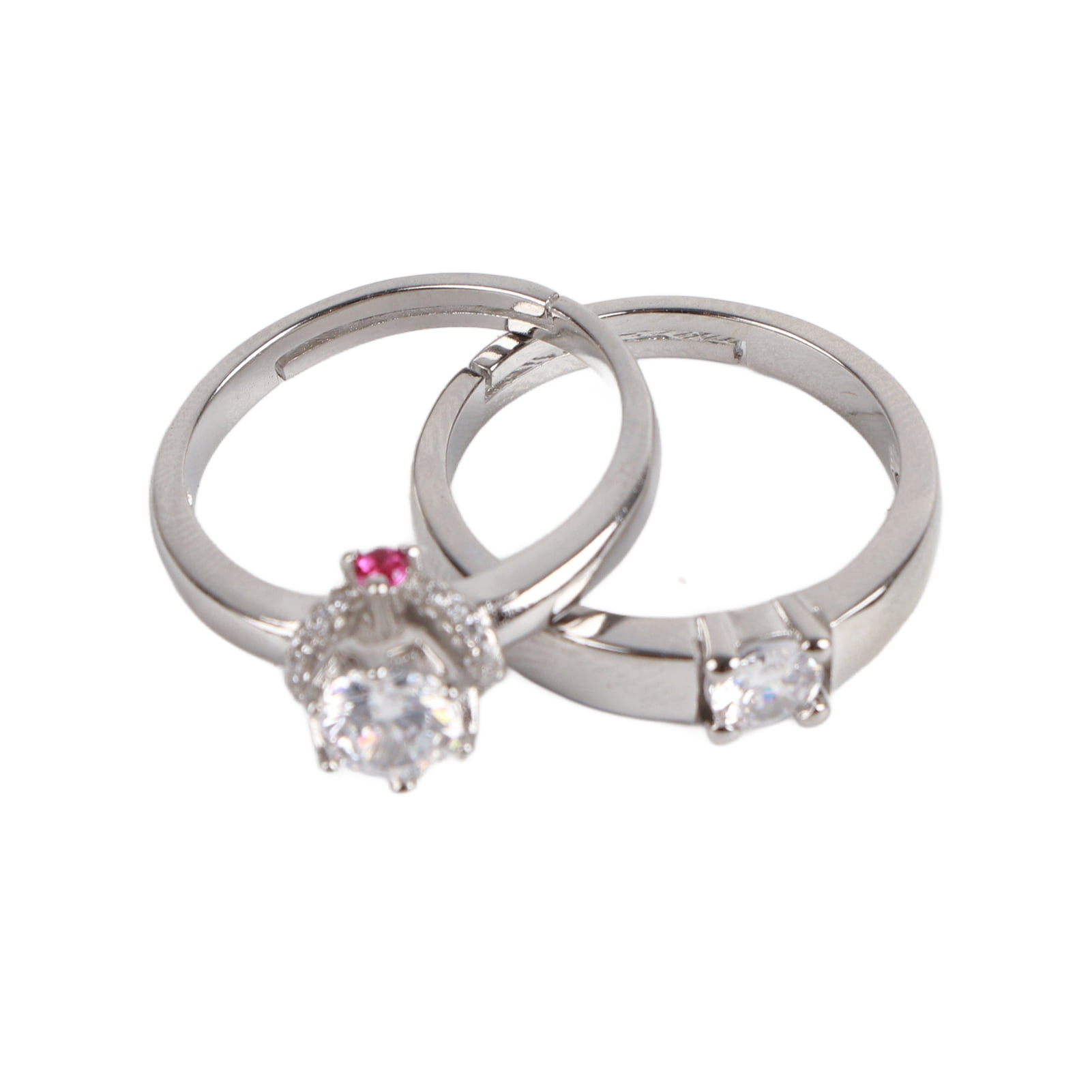 1 Pair Couple Rings Copper Open Men Women Finger Accessory for Proposal ...