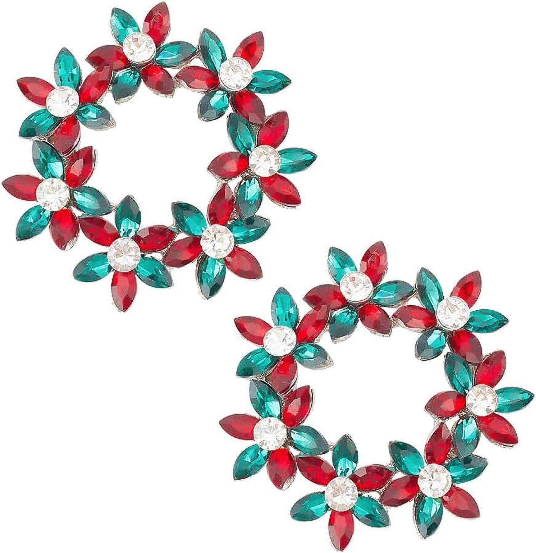 1 Pair Crystal Rhinestone Shoe Clips Round Alloy Red Green Crystal Shoe ...