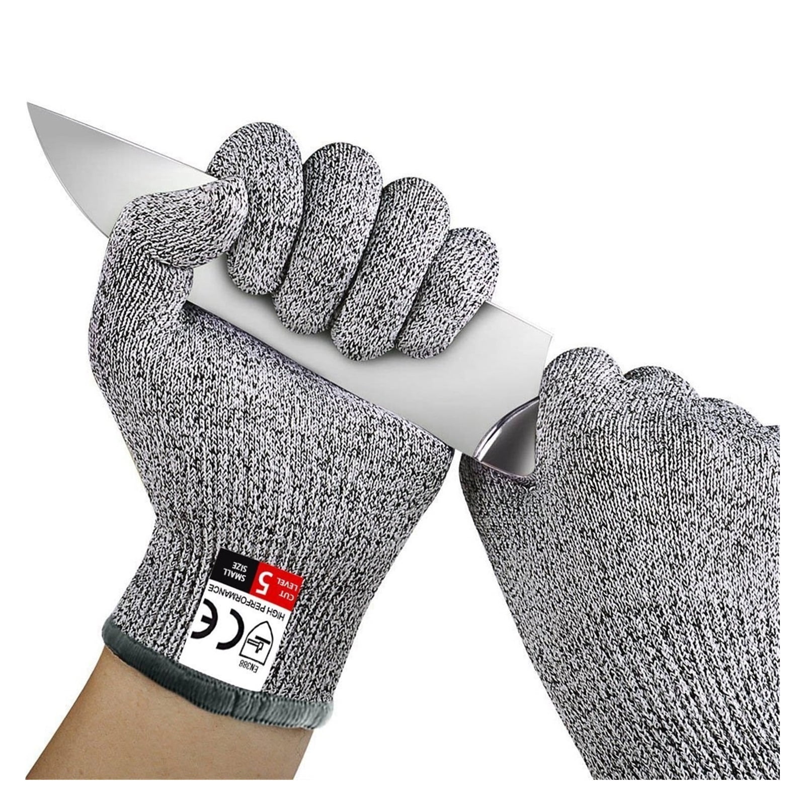 1 Pair Cut-Resistant Safety Gloves Anti Cut Proof Gloves Grey Anti-cut Level Work Gloves Garden ...