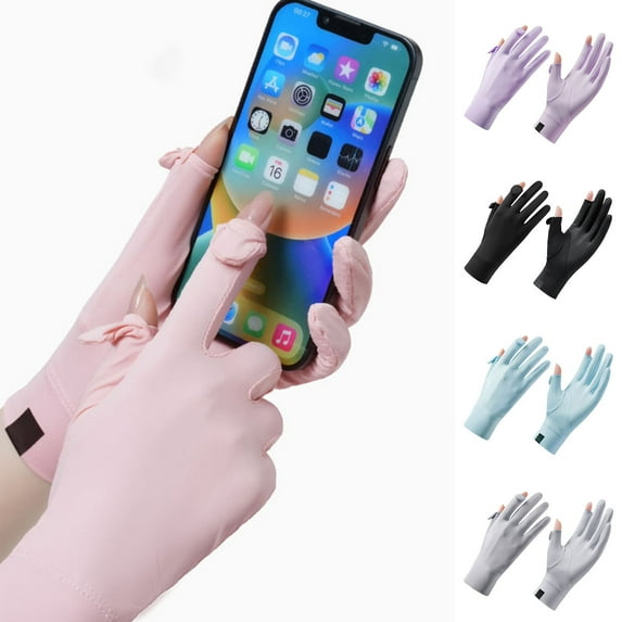 1 Pair Cycling Gloves Breathable Stretch Ice Silk Hands Protection Thin ...