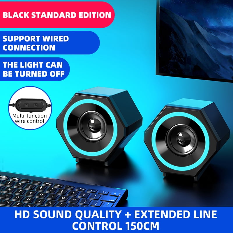 1 Pair Desktop Computer Bluetooth Audio Laptop Mini Speaker Home ...