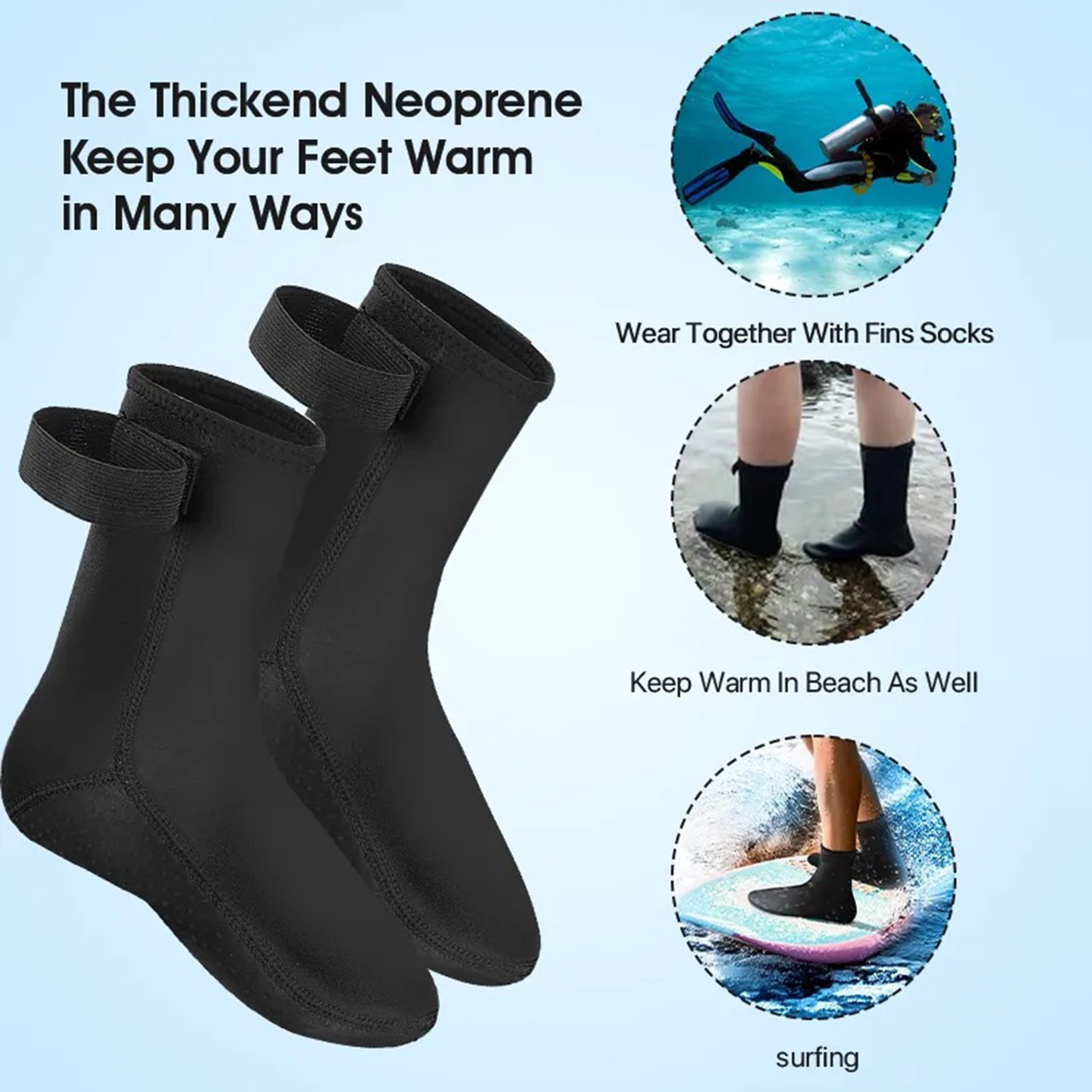1 Pair Diving Socks Wear-resistant Elasticity Non-slip Neoprene Beach ...