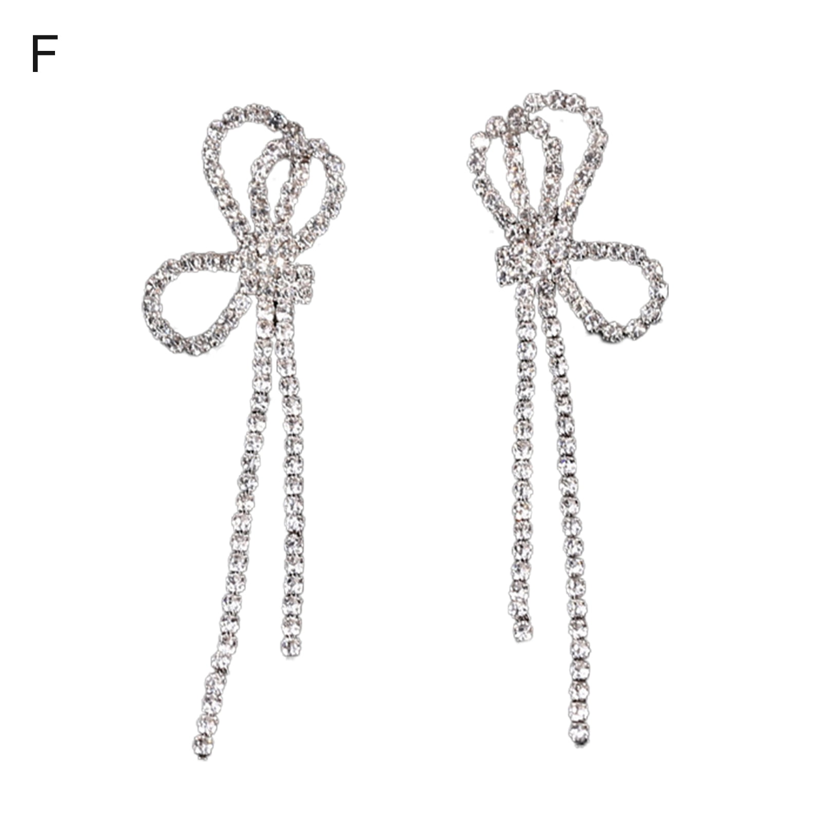 1 Pair Drop Earrings Rhinestones Tassels Jewelry Shining Korean Style ...