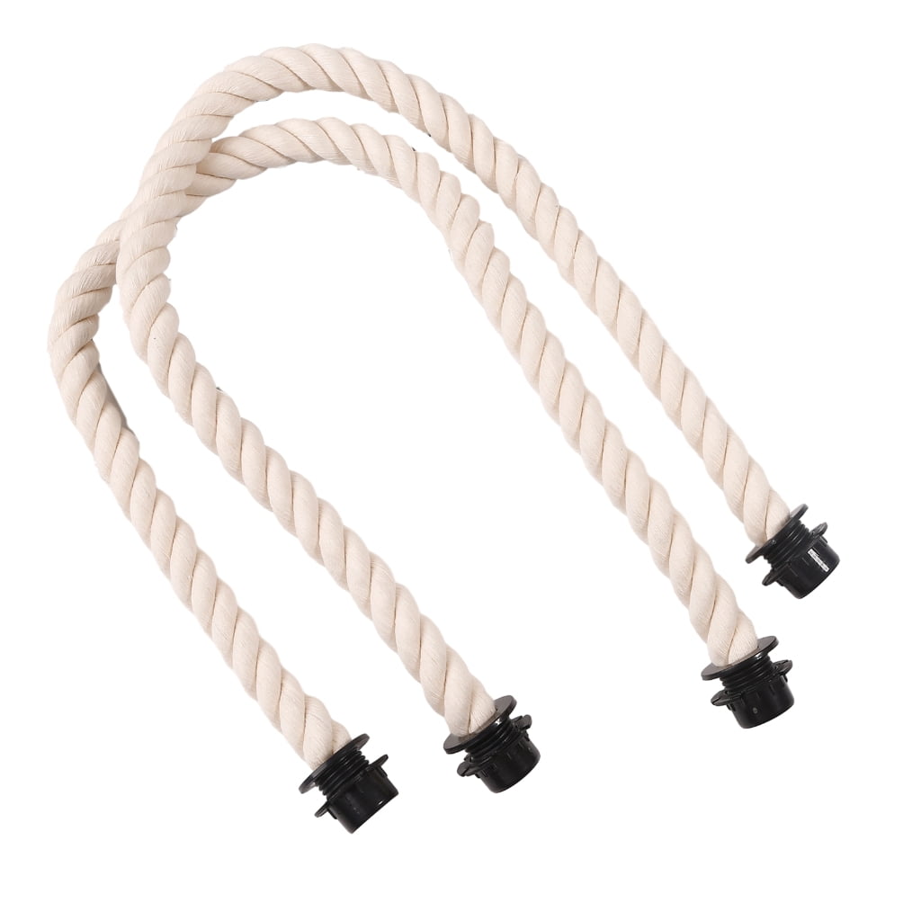 1 Pair Durable Cotton Rope Handle with Canvas Insert for Handbag Beach ...