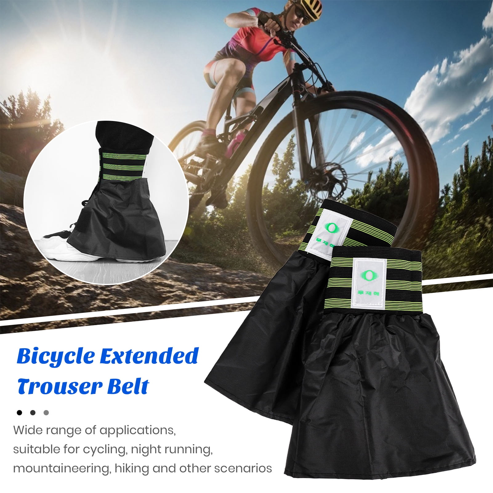 1 Pair Elastic Band Cycling Leg Straps Cycling Reflective Ankle Bands ...