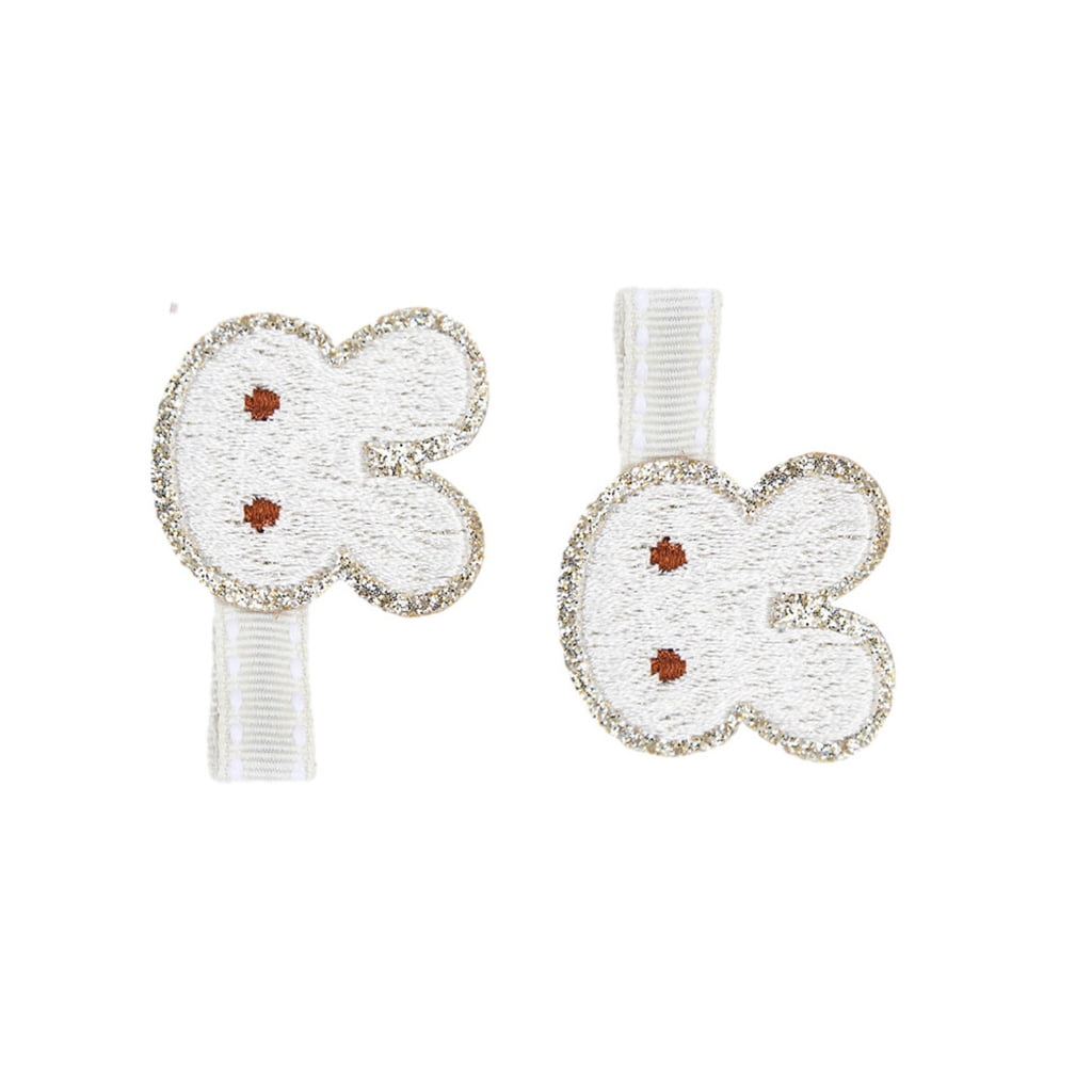 1 Pair Embroidered Rabbit Hair Clips Adorable Design Hairpins for Kids ...