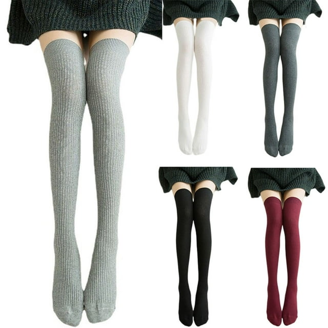1 Pair Extra Long High Thigh Socks Striped Over Knee Thin Tights Long ...