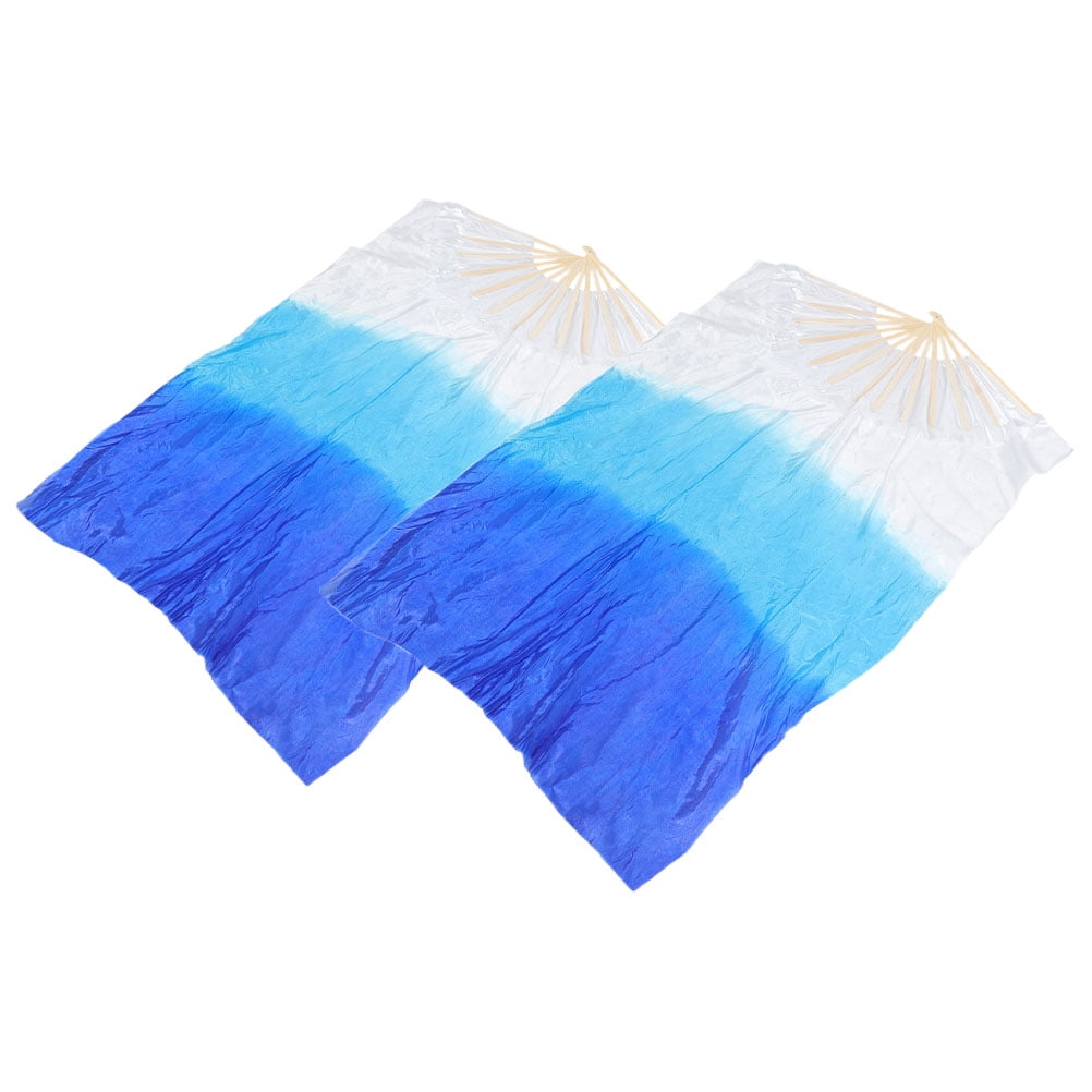 1 Pair Faux Silk Veil Fans Faux Silk Long Fans fan Handmade Dancing ...