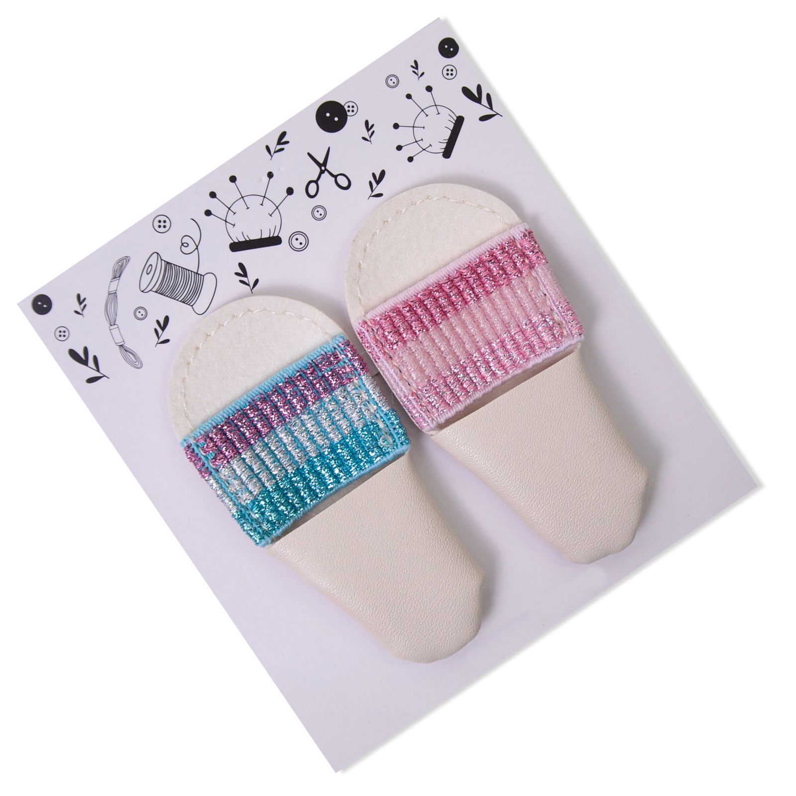 1 Pair Finger Guard Leather Thimbles Knitting Finger Guard Finger ...