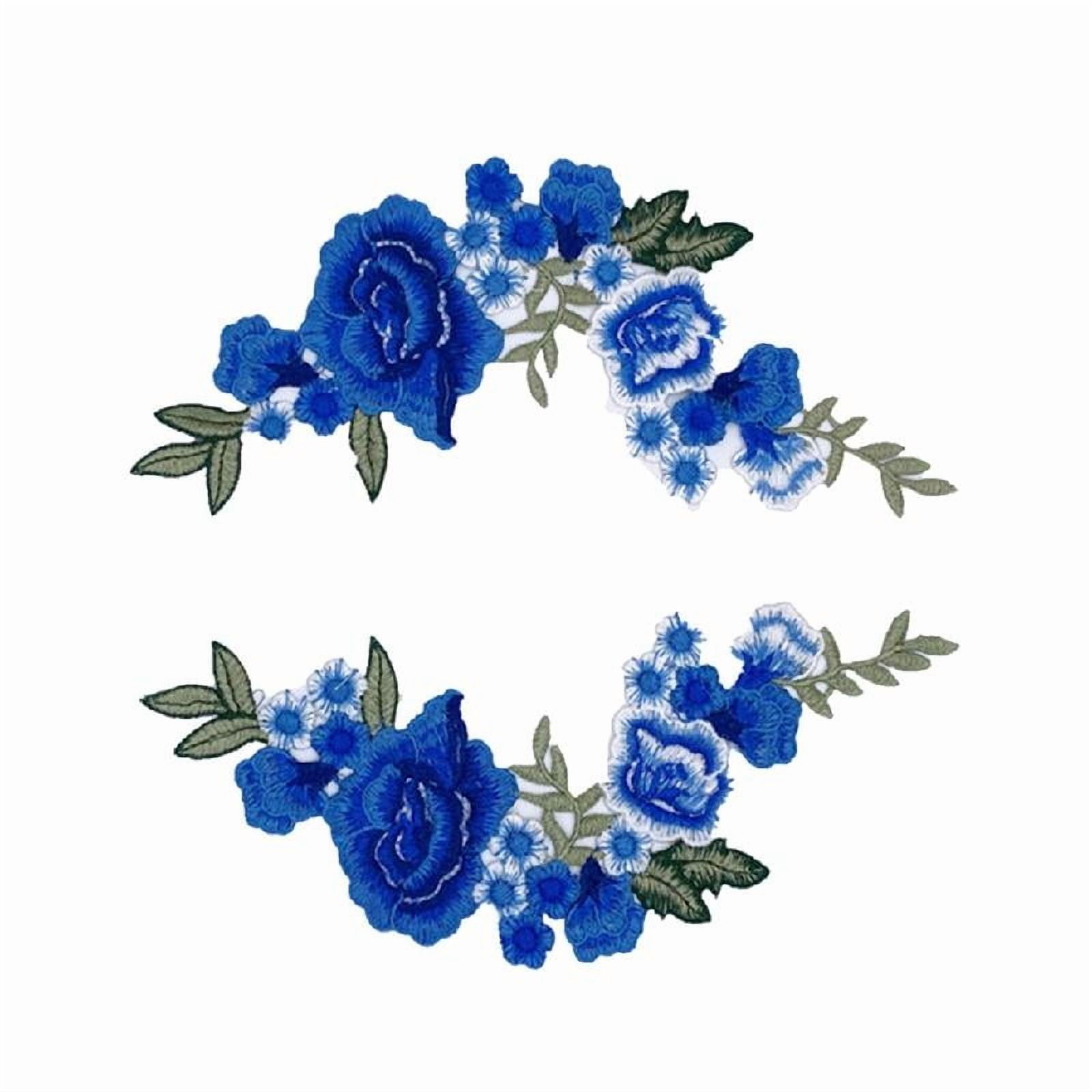 1 Pair Flower Fabric Applique Embroidery Patches Sew On Patches for ...