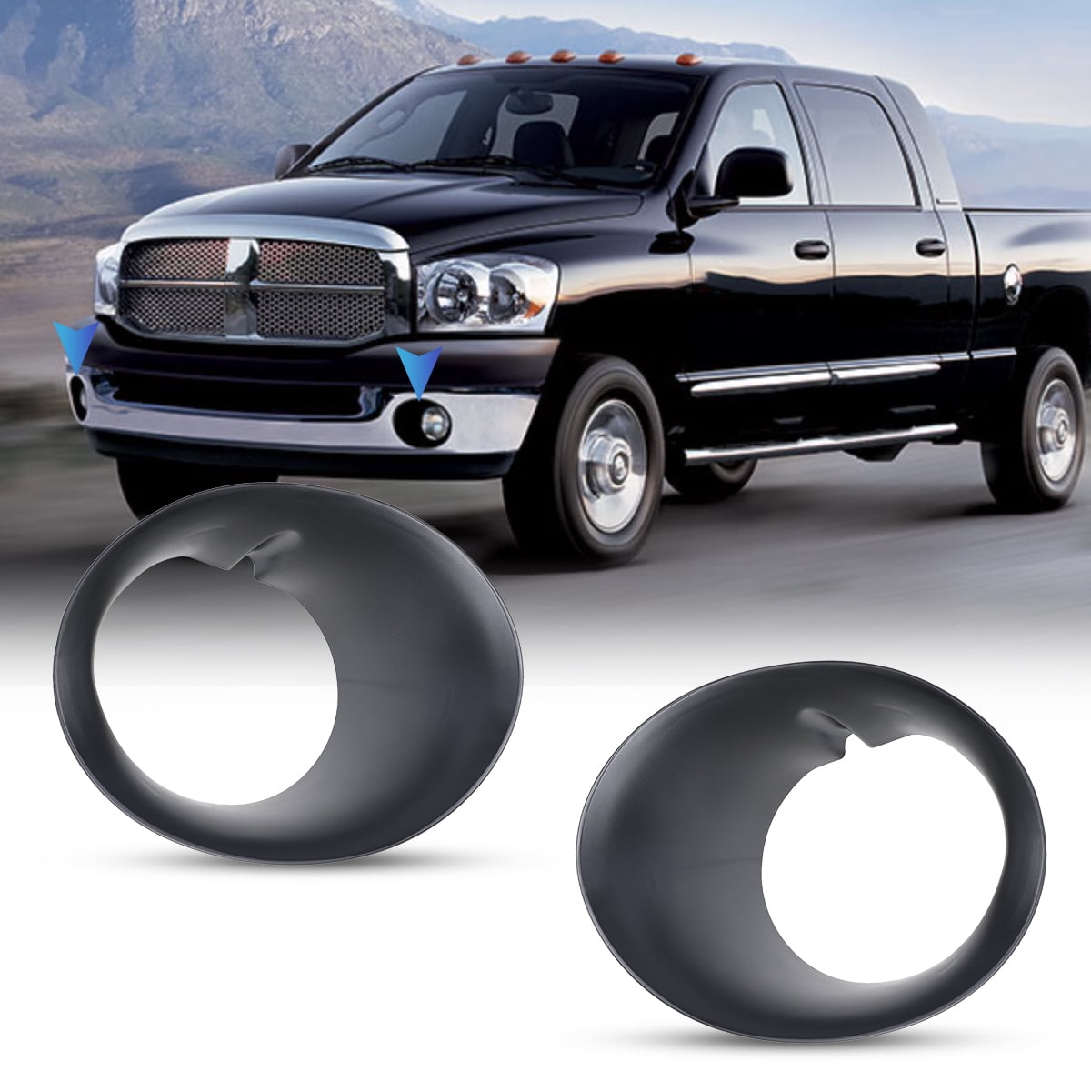 1 Pair Fog Light Bezels Compatible with 2002-2008 Dodge Ram 1500,PP ...