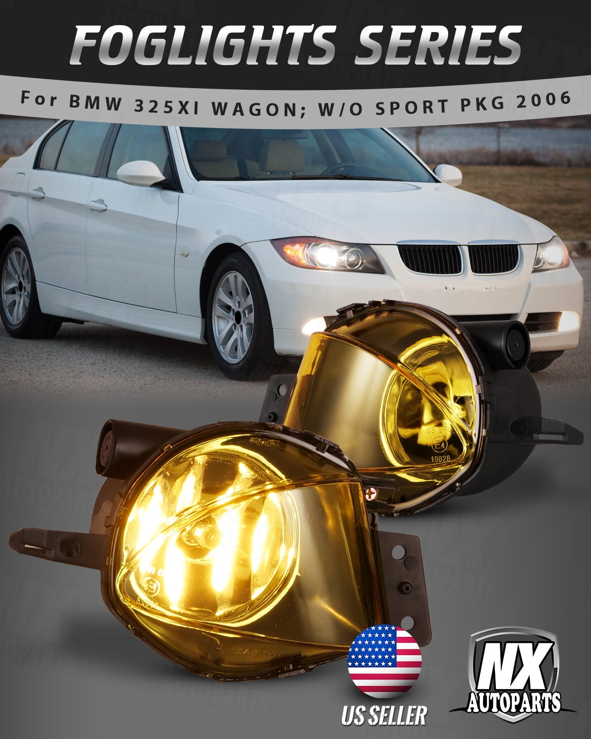 1 Pair Fog Lights Assembly for 2006-2008 BMW 3 Series Sedan E90/2006 ...
