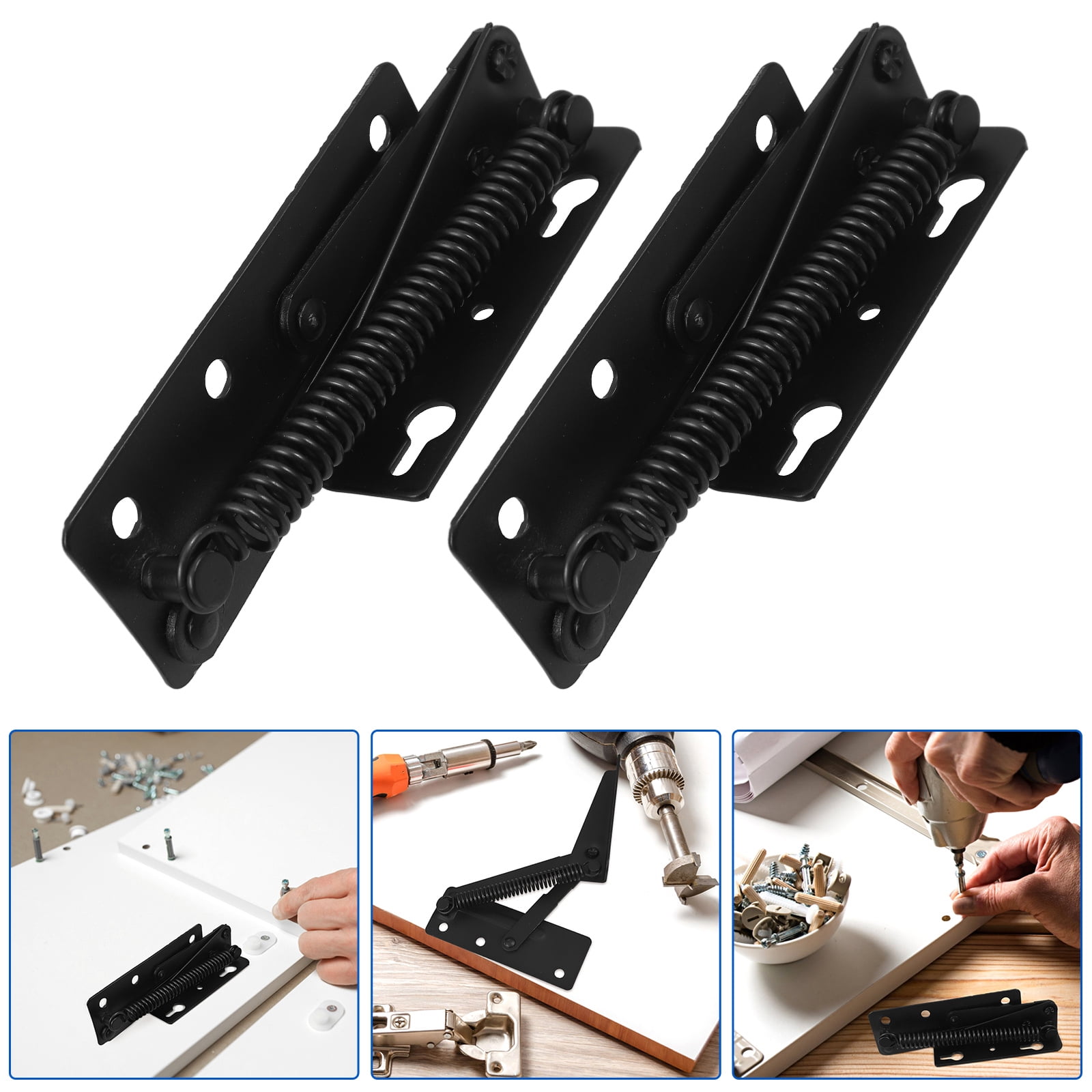 1 Pair Folding Sofa Spring Hinge Cabinet Door Hinges Cupboard Drop Down ...
