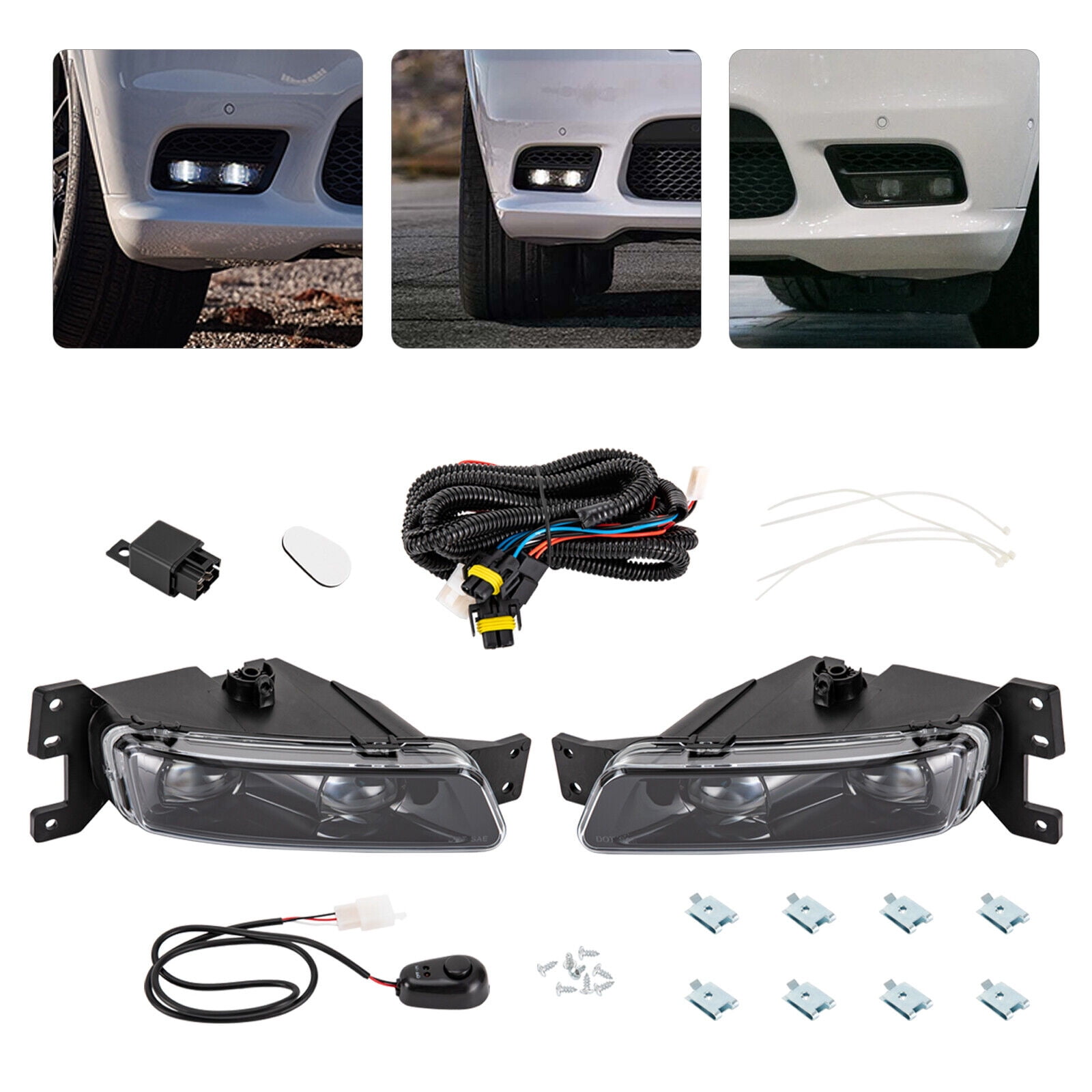 1 Pair Front LED Fog Light Lamps For Dodge Durango SRT 2018 2019 2020 2021 2022 2023 - Walmart.com