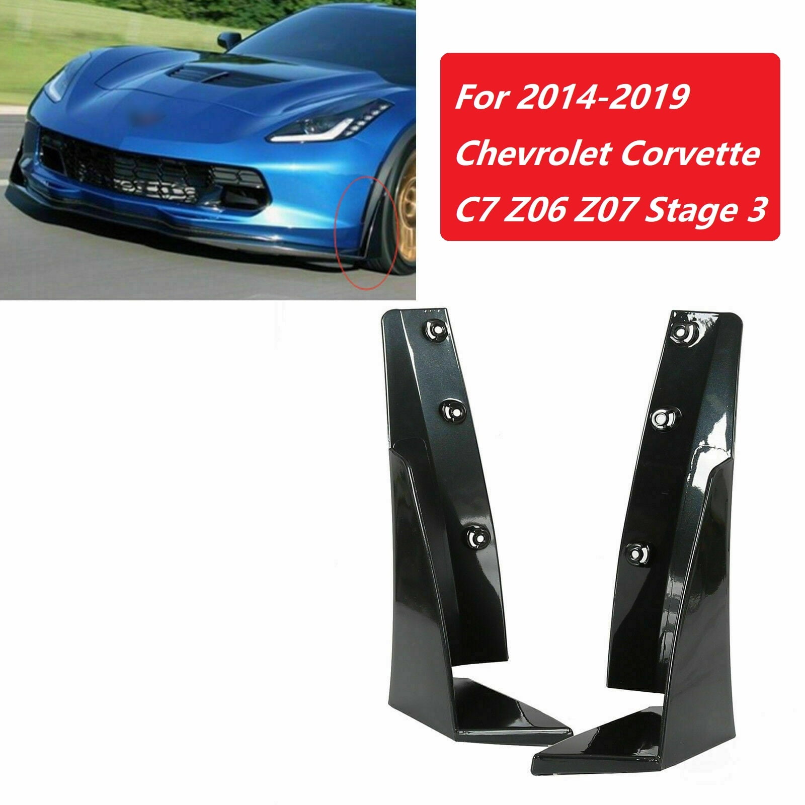 1 Pair Front Splitter Extension Winglets Spoiler for 2014-2019 ...