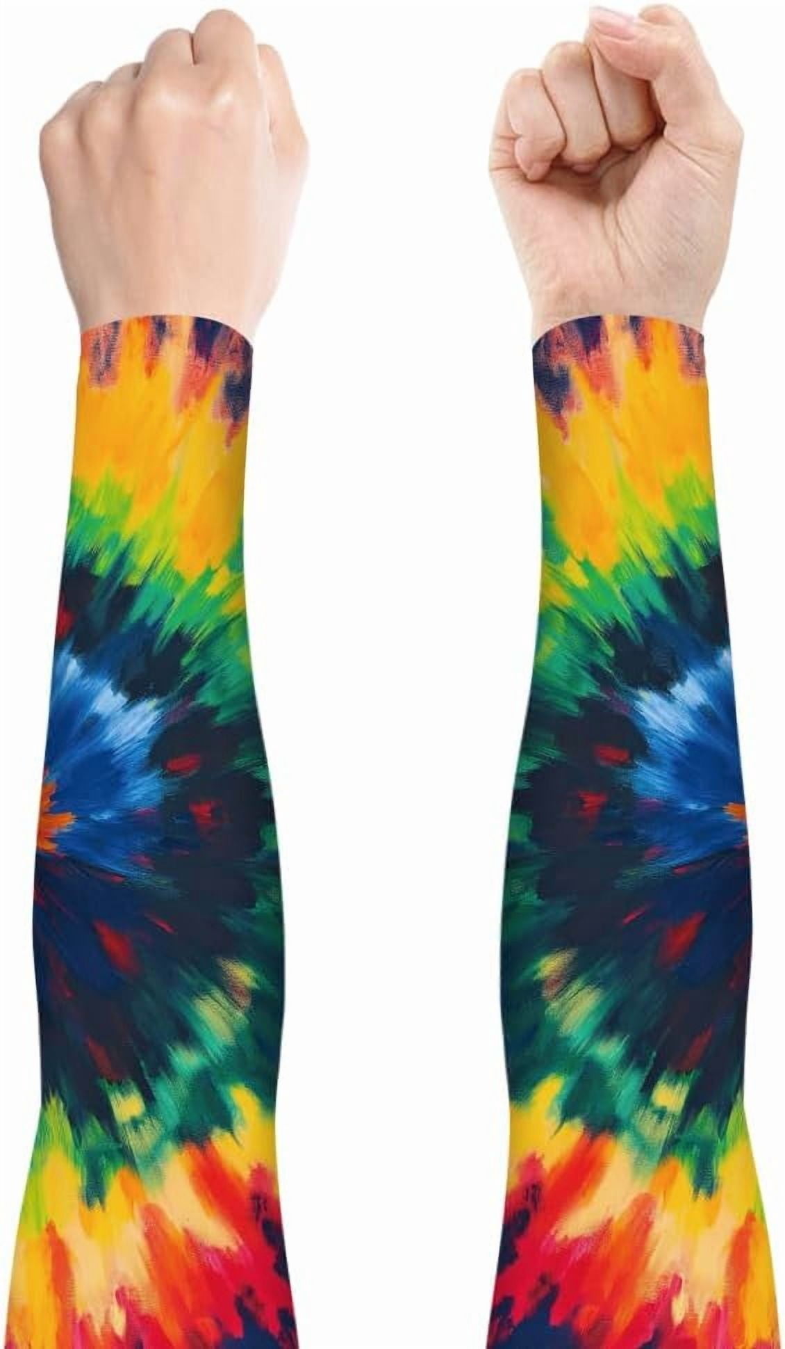 1 Pair Gardening Sleeves Tie-dye Pattern Farmers Sun Protection Arm ...