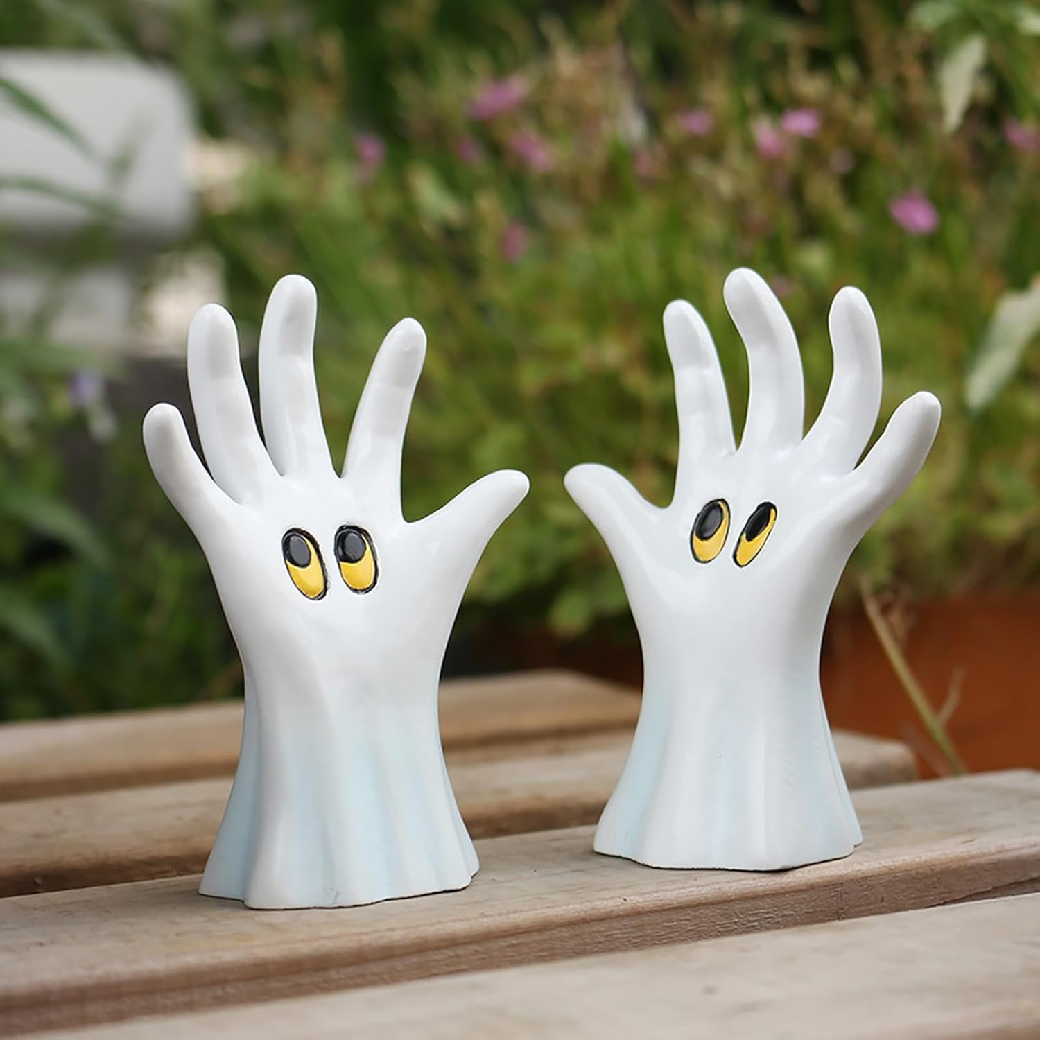1 Pair Ghost Hand Statues Halloween Decorations, Gothic Resin Halloween ...