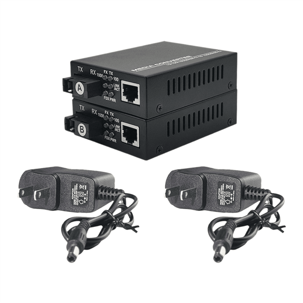 1 Pair Gigabit Fiber Transceiver 20KM SC Single Mode Single Fiber ...