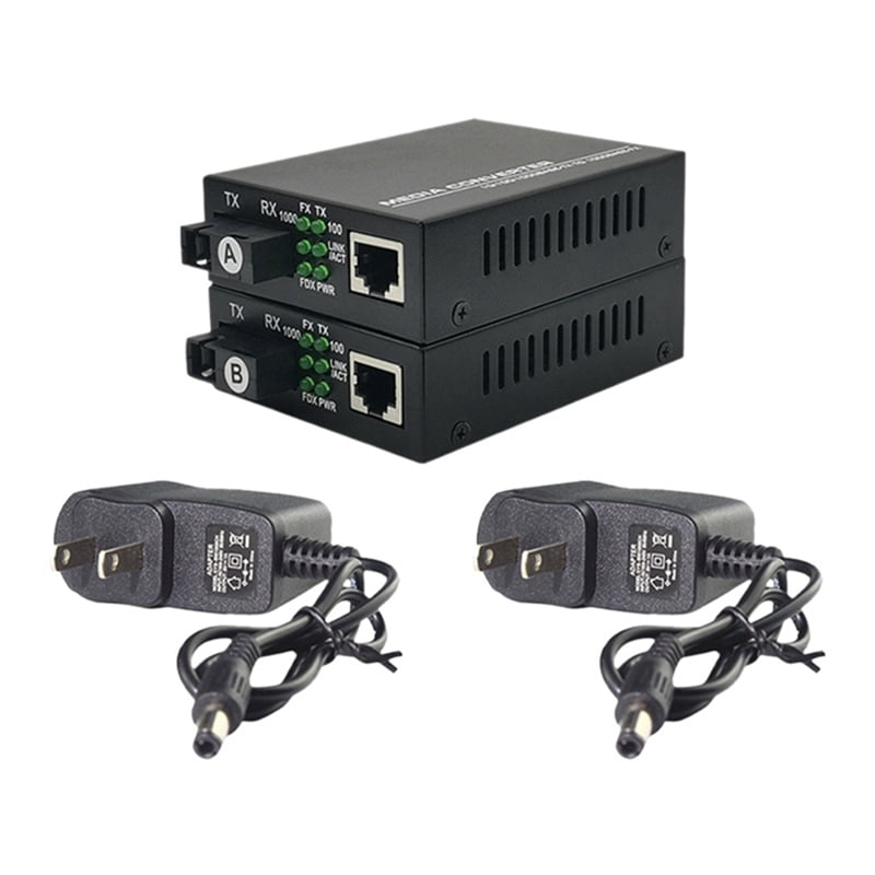 1 Pair Gigabit Fiber Transceiver 20KM SC Single Mode Single Fiber ...