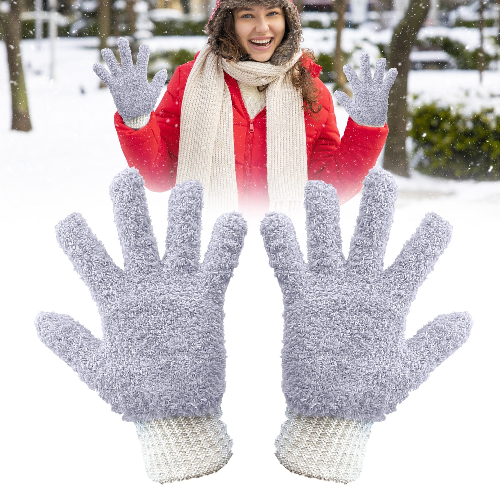 1 Pair of Gloves Reusable Microfiber Cleaning Gloves Soft Absorbent ...