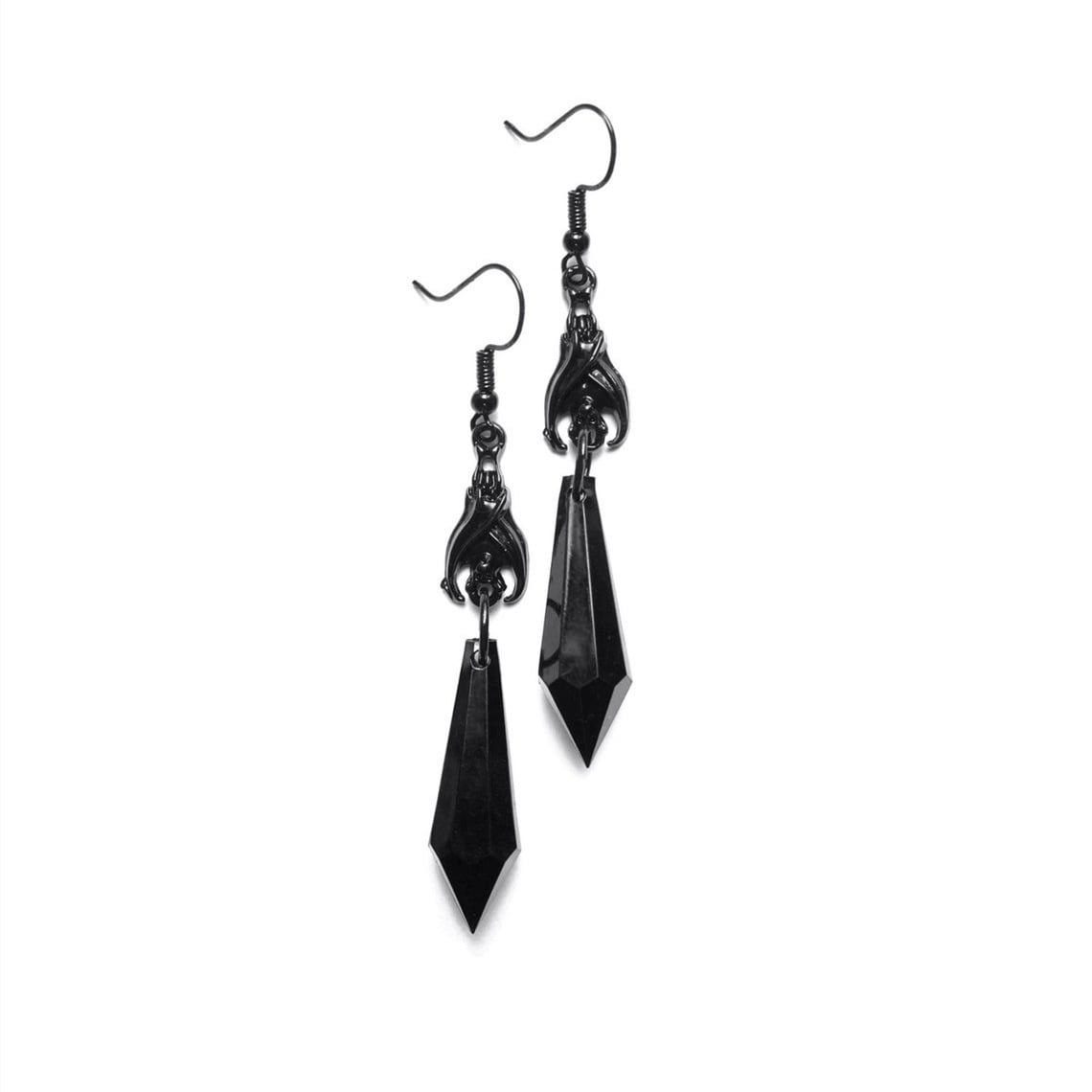 1 Pair Gothic Bat Dangle Earrings Halloween Bat Earrings Crystal Pendant Bat Earrings Walmart Business Supplies