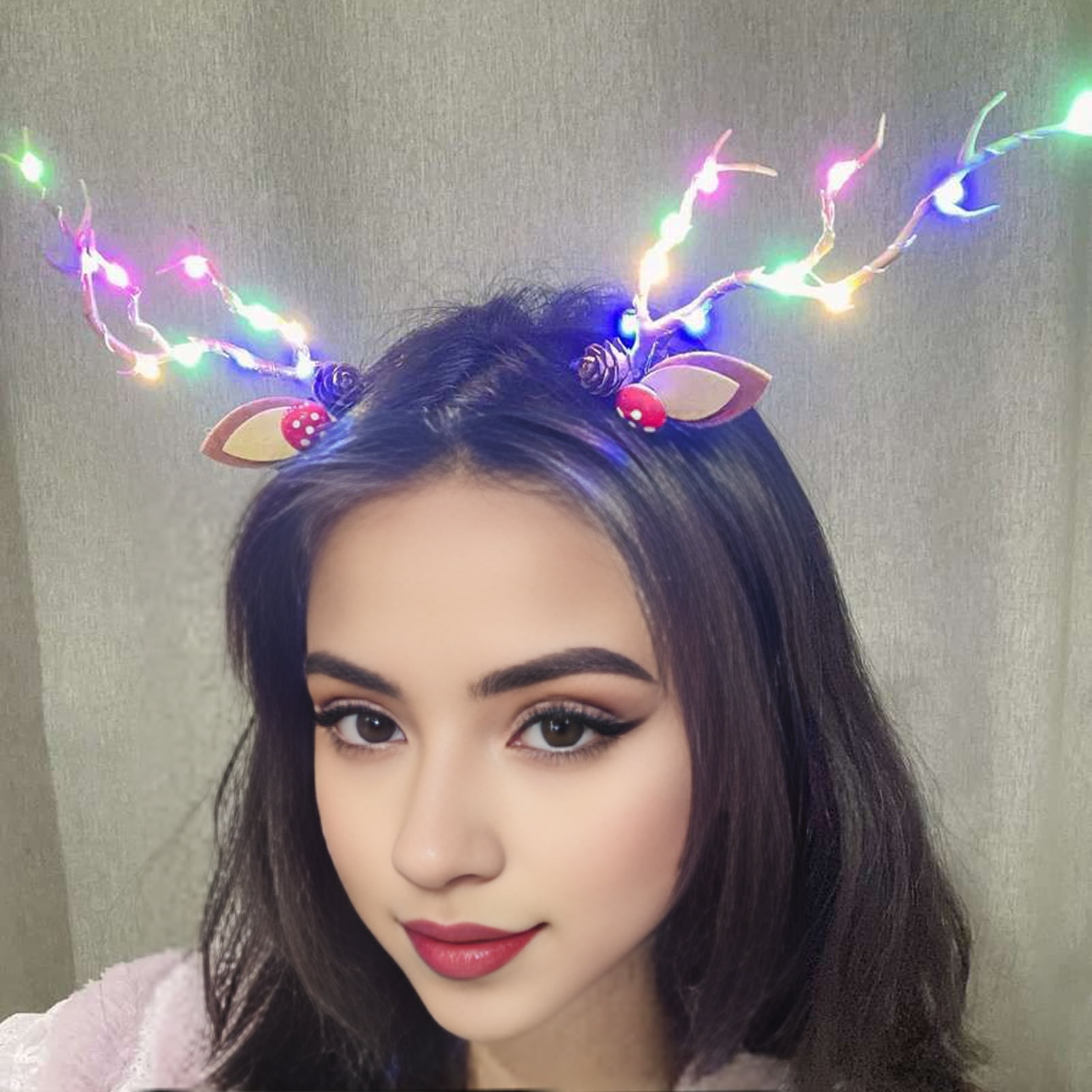 1 Pair Hair Pins LED Light Antler Decor Luminous Hair Clips Lightweight ...