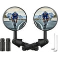 2 Pack Bike Mirrors, Adjustable Rotatable Rear View Glass Convex ...