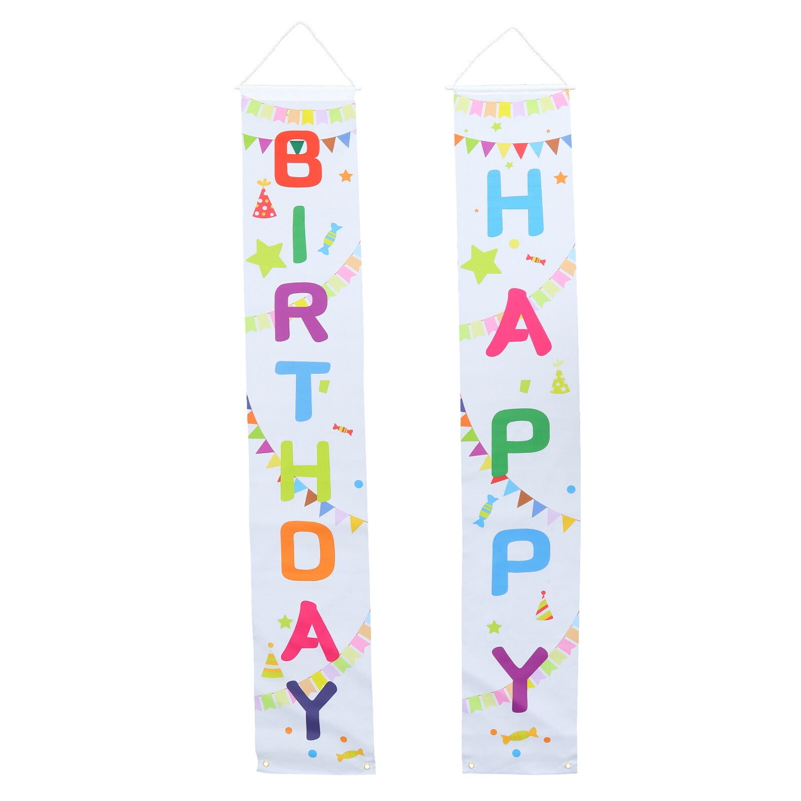 1 Pair Happy Birthday Design Door Curtain Door Banner Birthday Party ...