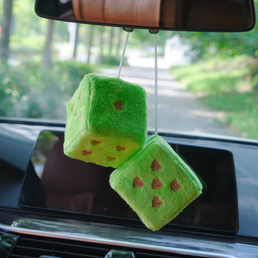 1 Pair Home office Car Truck Rear View Mirror Soft Plush Fuzzy Hanging ...