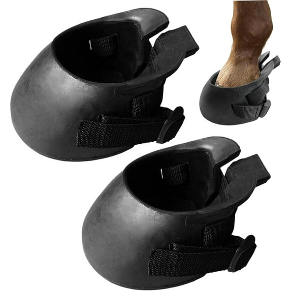1 Pair Horse Hoof Boots for Horses, Rubber Protective Hoof Boots for ...