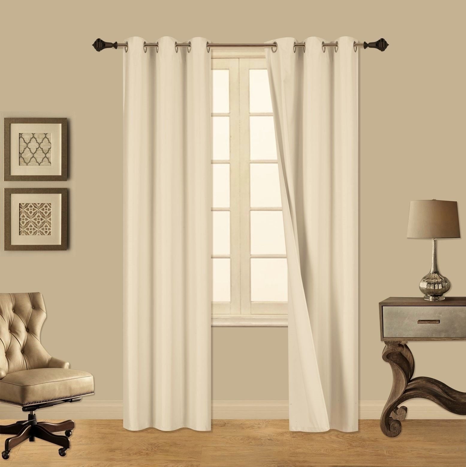 1 Pair Ivory Off White Noa 84" Length Insulated Lined 100% Heavy Thick ...