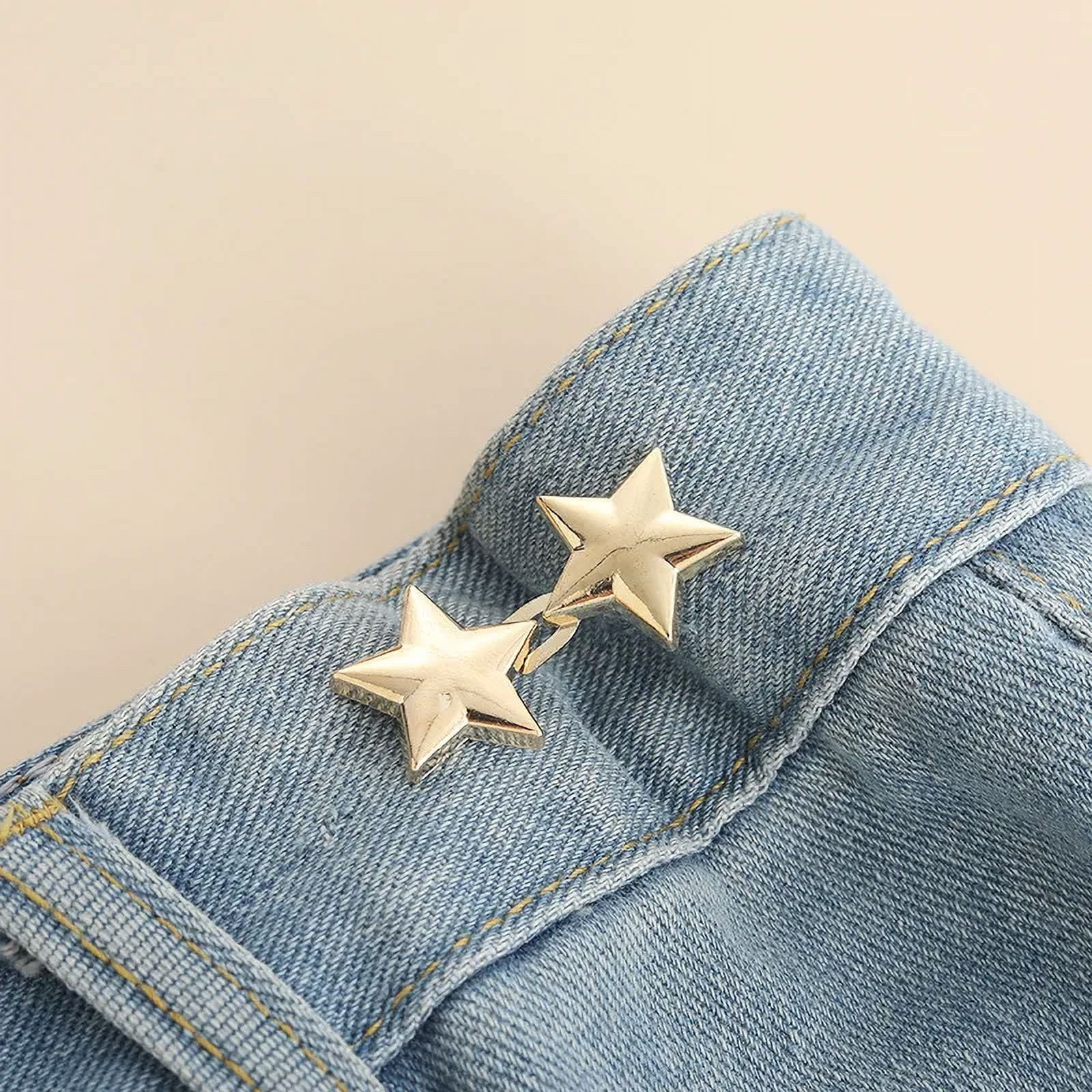 1 Pair Jeans Button Adjustable Clips for Pant Skirts Waist Tightener ...