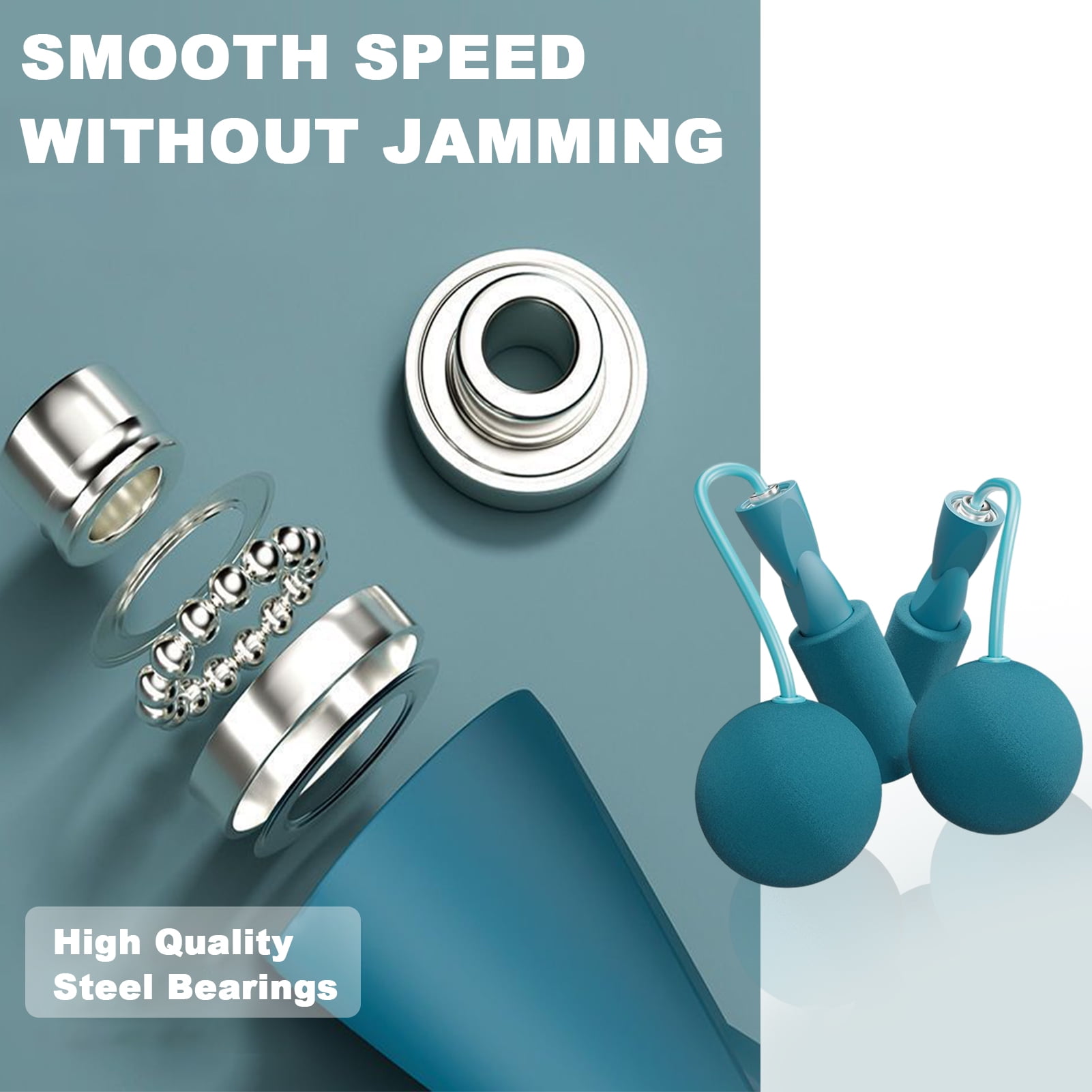 1 Pair Jump Rope Professional Heavy Duty Ball Bearing Fitness Cordless ...