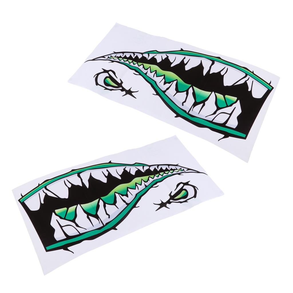 1 Pair Kayak Fishing Boat Window Mouth Decals Green - Walmart.com
