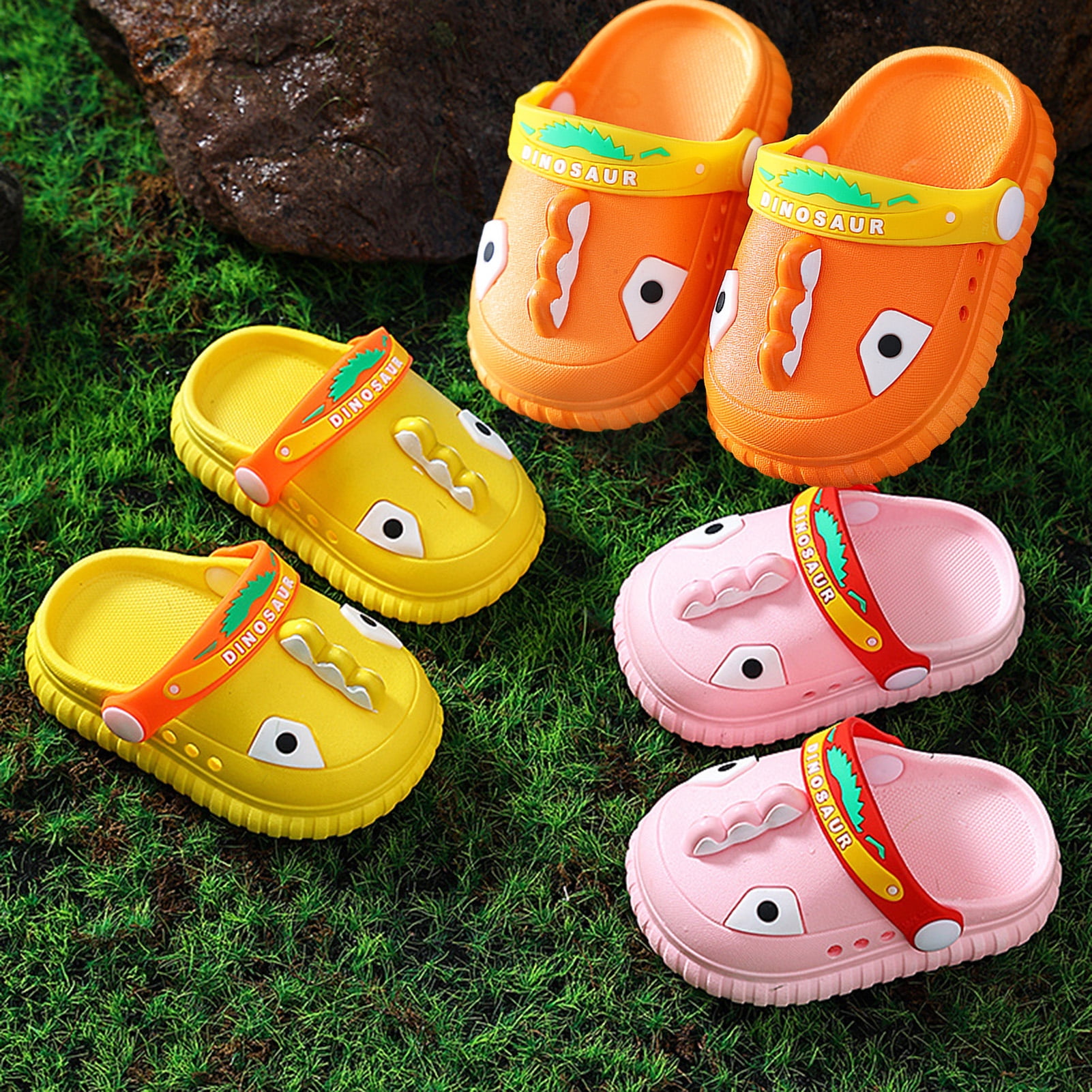 1 Pair Kids Clog Impact Resistant Breathable Anti-slip Cartoon Animal ...