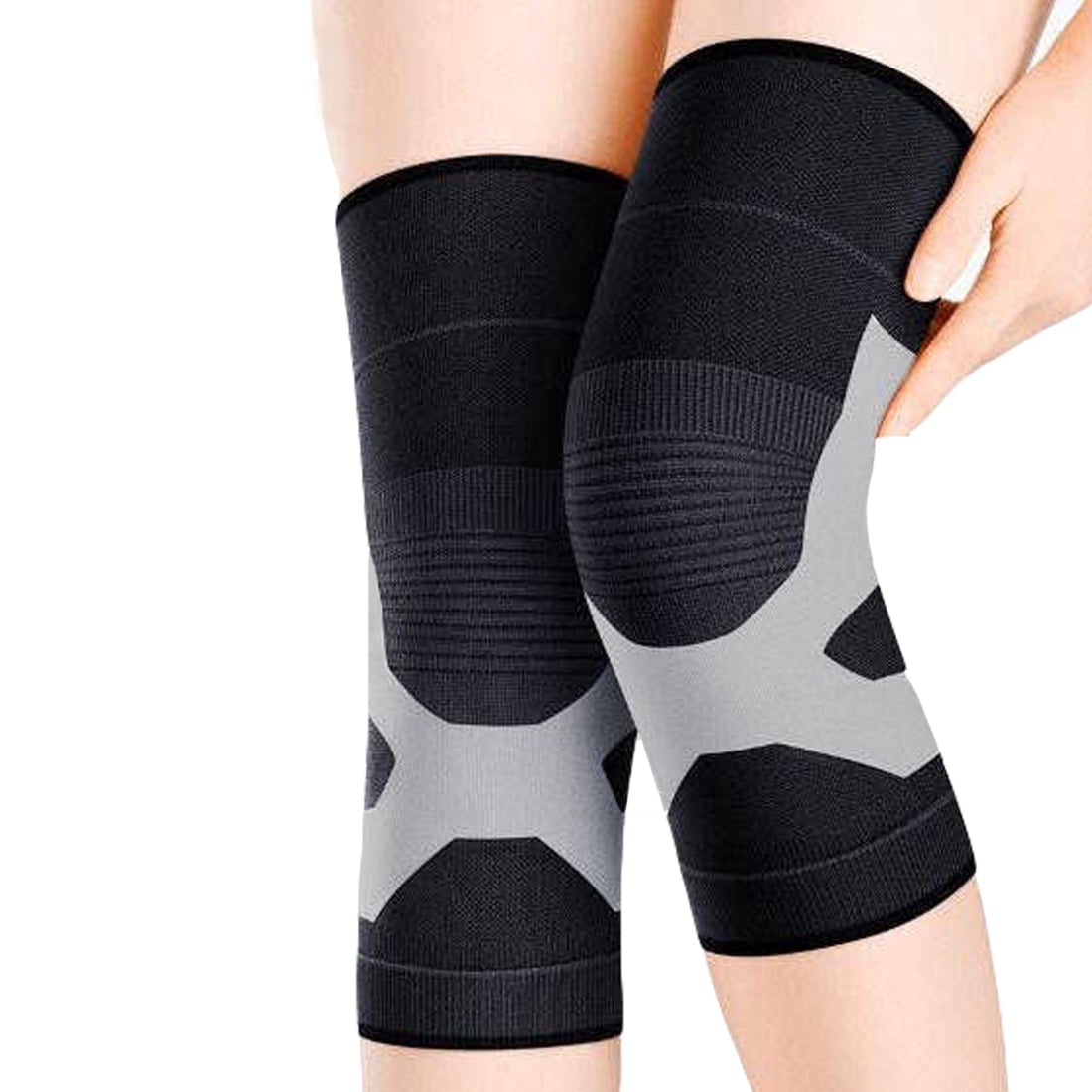 1 Pair Knee Braces with Strap, Knee Compression Sleeve for Women & Men ...