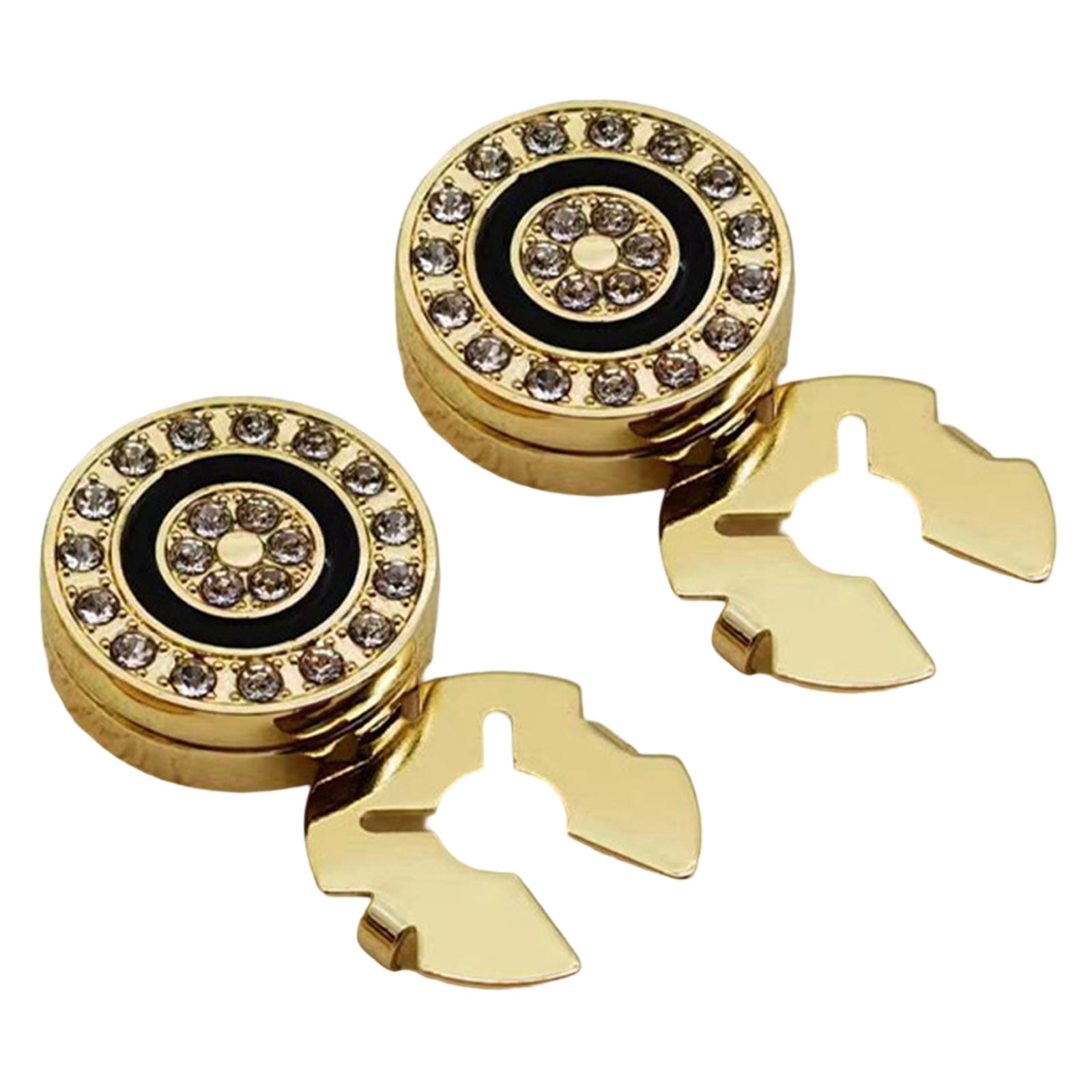 1 Pair Korean Styles Button Covers Rhinestones Cufflinks Round Cuff ...