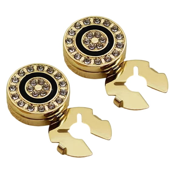 1 Pair Korean Styles Button Covers Rhinestones Cufflinks Round Cuff ...