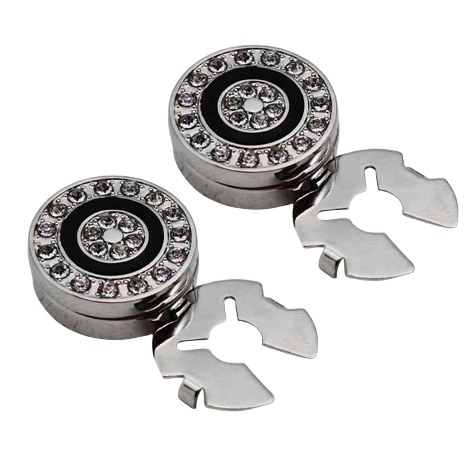 1 Pair Korean Styles Button Covers Rhinestones Cufflinks Round Cuff ...
