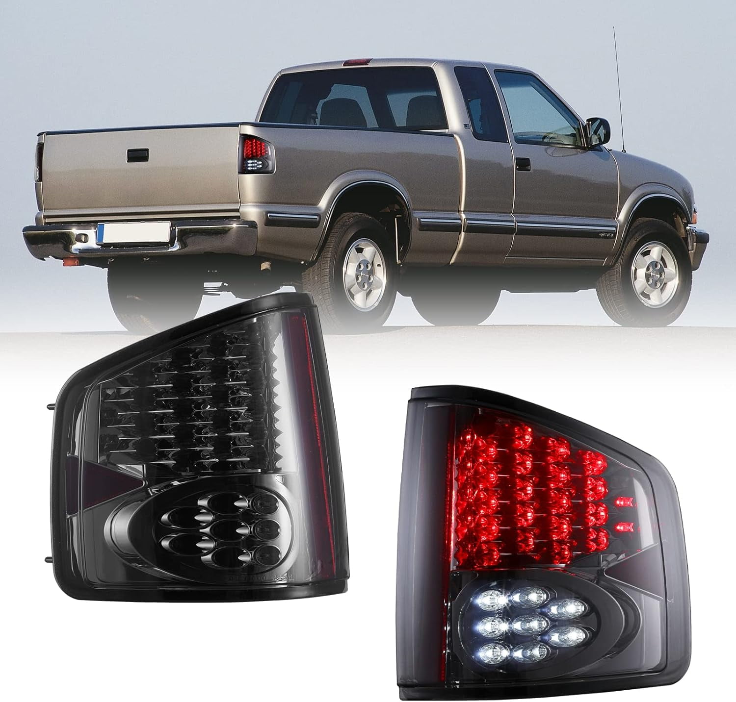 1 Pair LED Tail Lights for Chevrolet S10 Pickup 1994-2004,Rear Lamp ...