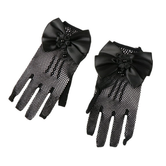 1 Pair Lace Girls' Formal Gloves Comfortable Nylon Fabric Mittens for ...